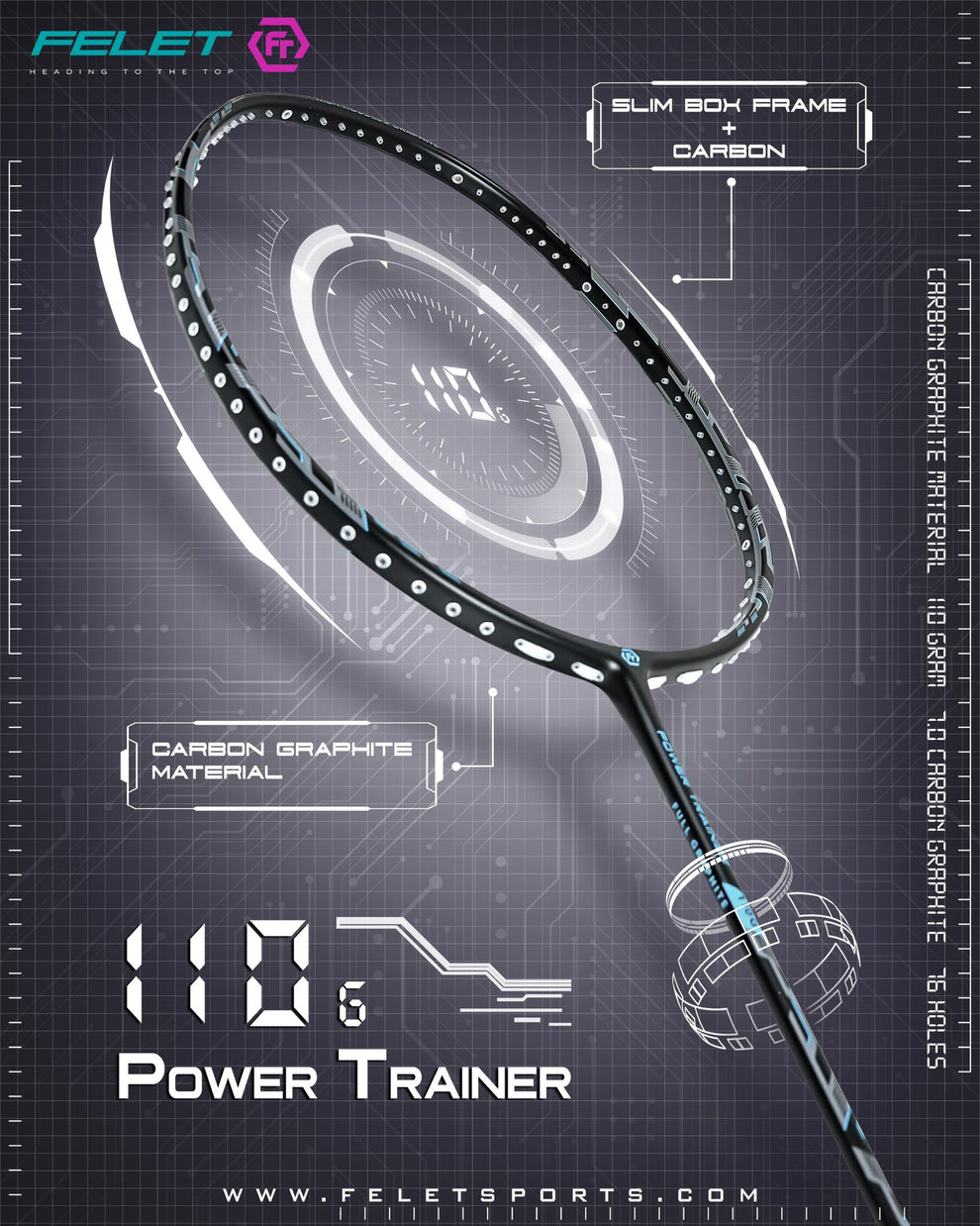 FELET Badminton Power Trainer 110g Racquet – KG Badminton